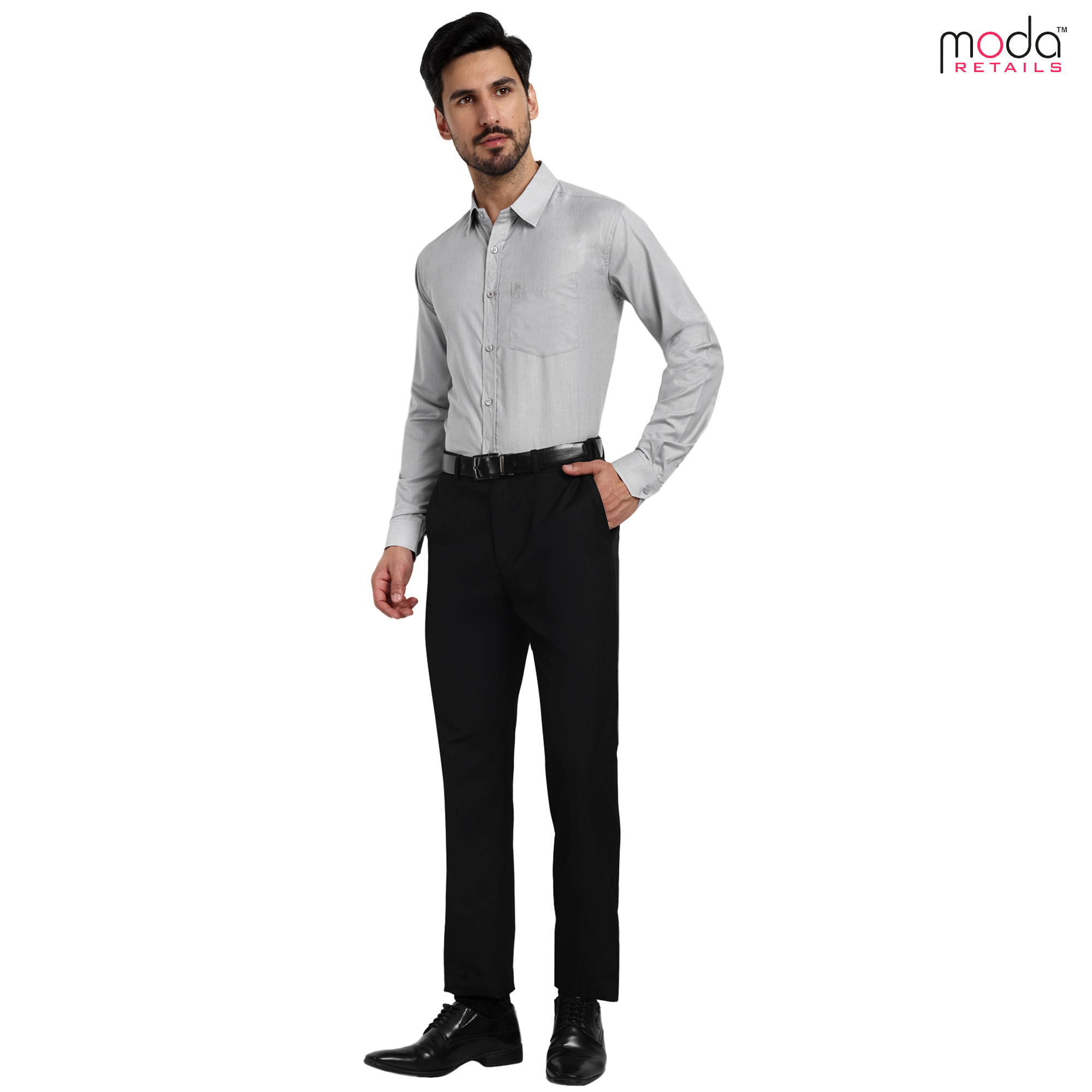 Pin Check Cotton Mix Shirt Steel – Moda Retails